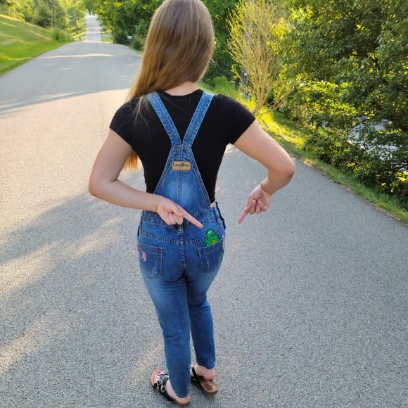 Pants & Jumpsuits | Monster In My Pocket Handpainted Overalls | Poshmark